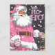Pink Santa Claus Christmas Card | Zazzle
