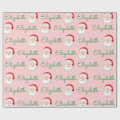 Pink Santa Face Personalize Christmas Holiday gift Wrapping Paper | Zazzle