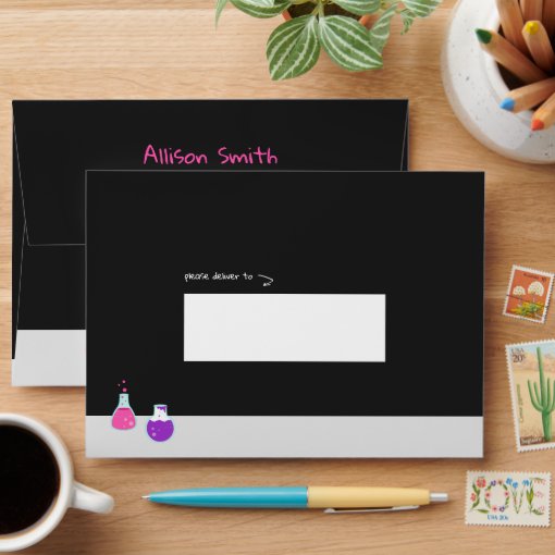 Pink Science Lab Envelope | Zazzle