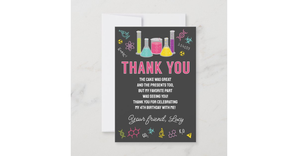 Pink Science Thank You Card | Zazzle