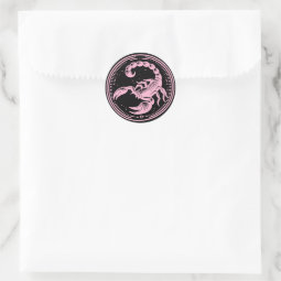 Pink Scorpion Astrology Zodiac Sign Scorpio Classic Round Sticker | Zazzle