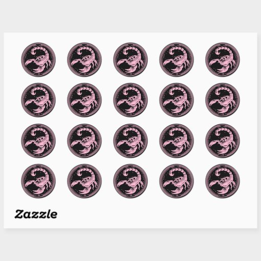 Pink Scorpion Astrology Zodiac Sign Scorpio Classic Round Sticker | Zazzle