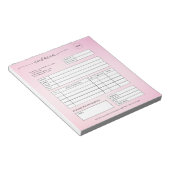 Pink Script Small Business Sales Invoice Receipt Notepad | Zazzle