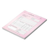 Pink Script Small Business Sales Invoice Receipt Notepad | Zazzle