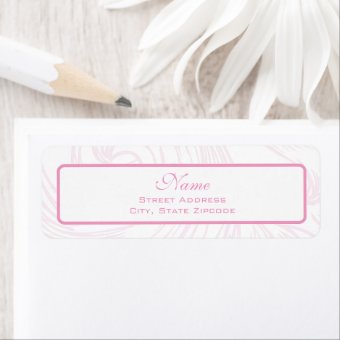 Pink Scroll Christening Address Label | Zazzle