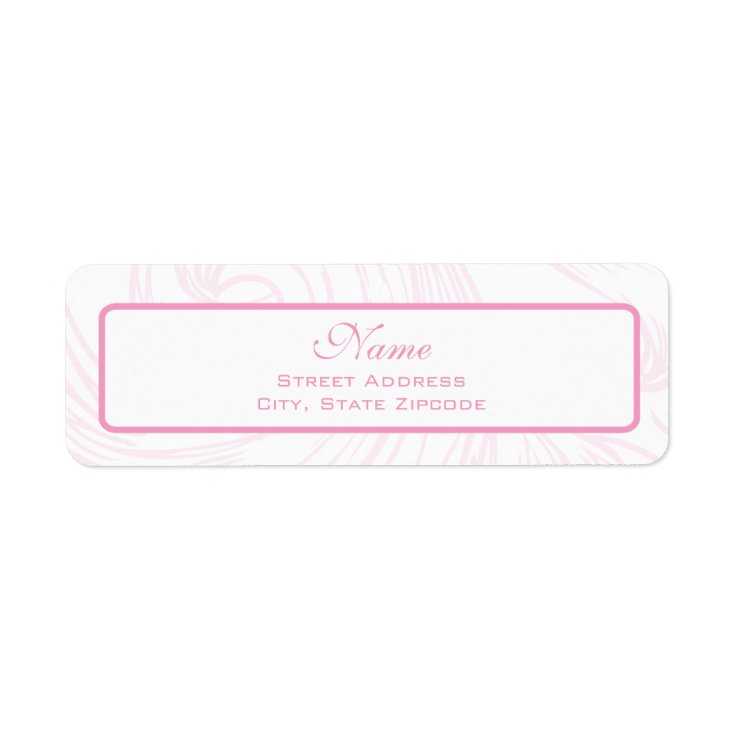 Pink Scroll Christening Address Label | Zazzle
