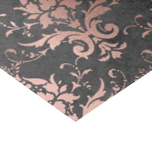 Pink Scroll Work on Charcoal Decoupage Tissue Paper | Zazzle