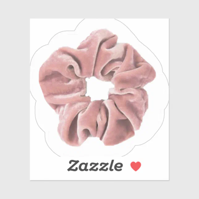 Pink scrunchie sticker | Zazzle