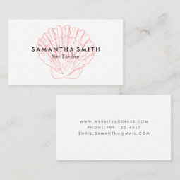 Pink Seashell Business Card | Zazzle