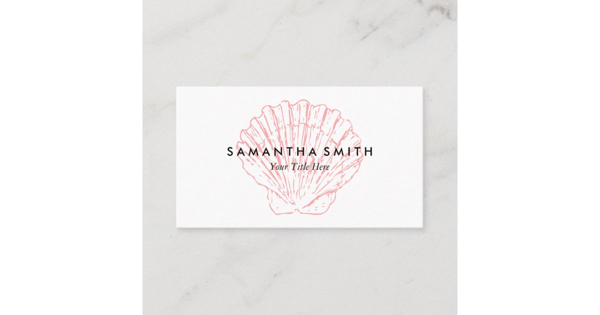 Pink Seashell Business Card | Zazzle