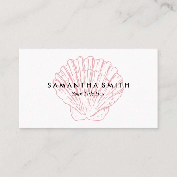 Pink Seashell Business Card | Zazzle