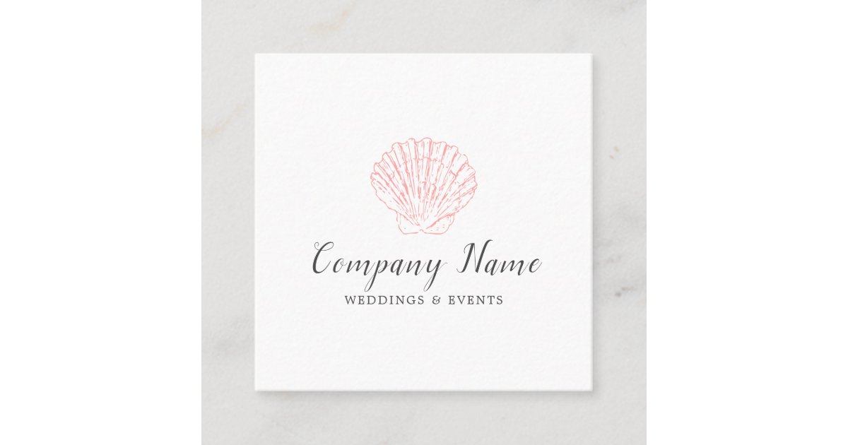 Pink Seashell Square Business Card | Zazzle