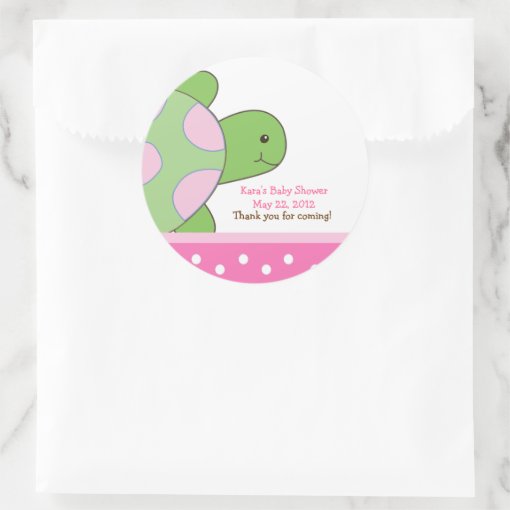 Pink Seaturtle SEA TURTLE Favor Sticker | Zazzle