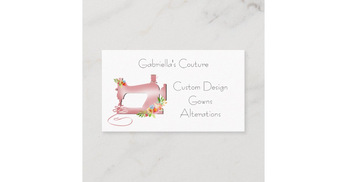 Pink Sewing Machines Sewing Business Card | Zazzle