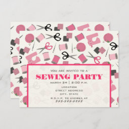 Pink Sewing Party Invitation | Zazzle