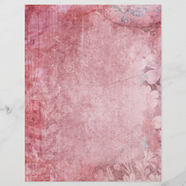 Pink Shabby Vintage Scrapbook Paper | Zazzle