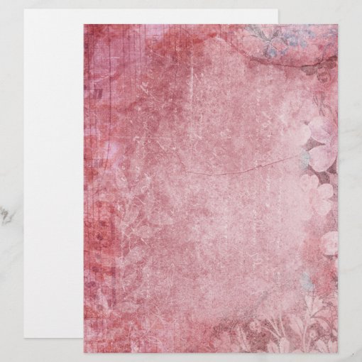 Pink Shabby Vintage Scrapbook Paper | Zazzle