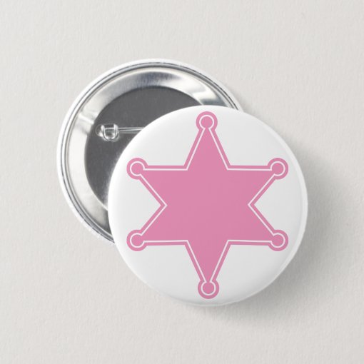 Pink Sheriff Badge - Design Your Own Button | Zazzle