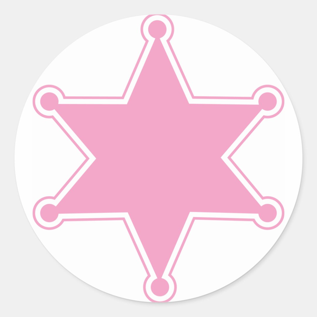 Pink Sheriff Badge Sticker | Zazzle