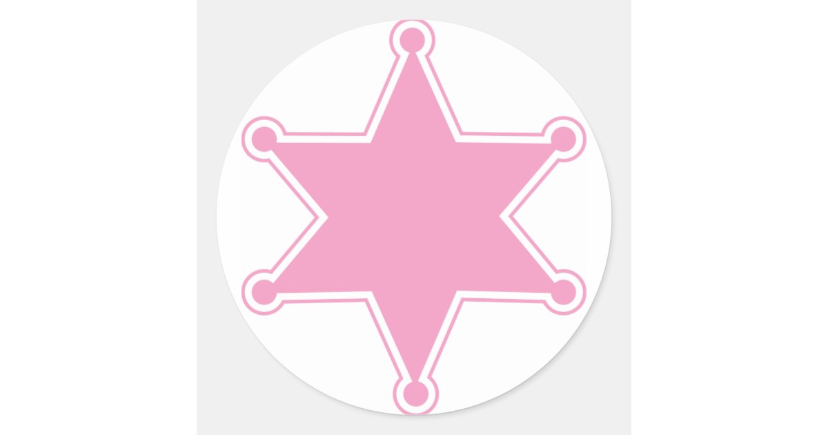 Pink Sheriff Badge Sticker | Zazzle