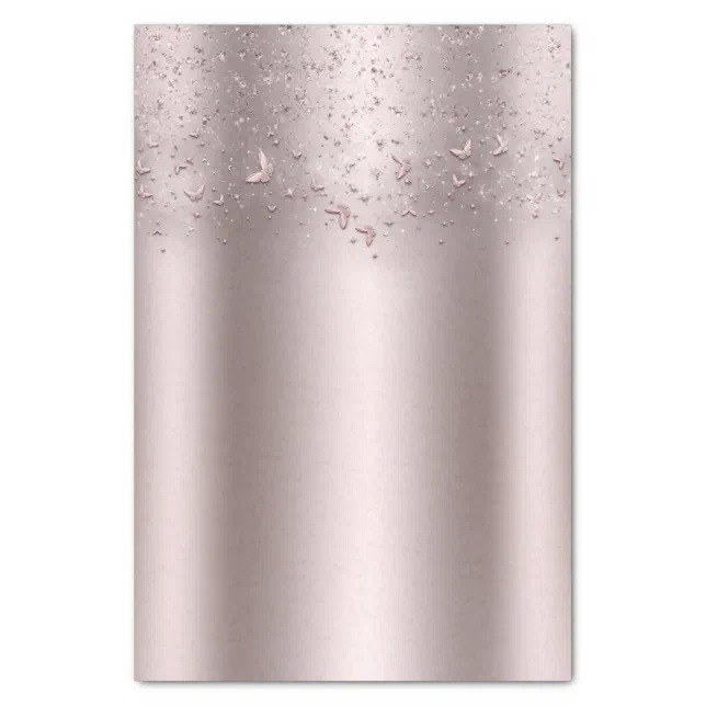 Pink Shimmer Flutter Butterfly Sweet 16 Party Tissue Paper | Zazzle