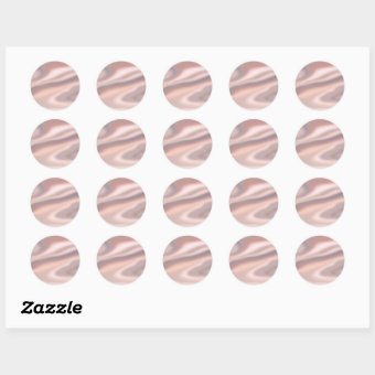 Pink Silk Rose Gold Custom Trendy Classic Round Sticker | Zazzle