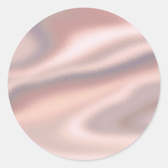 Pink Silk Rose Gold Custom Trendy Classic Round Sticker | Zazzle.com