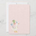 Pink Silly Goose Floral Gingham First Birthday Invitation | Zazzle