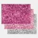 Pink & Silver Glitter Sparkle Wrapping Paper Sheets | Zazzle