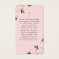 Pink Silver Watercolor Floral Memorial Prayer Card | Zazzle