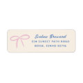 Pink Simple Bow Return Address Label | Zazzle