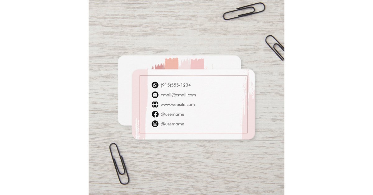 Pink Simple Modern Business Card | Zazzle