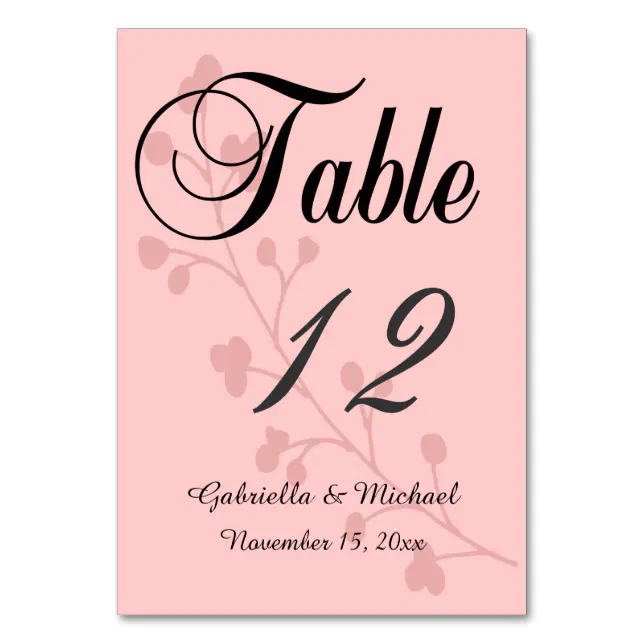 Pink Simplicity Table Number | Zazzle