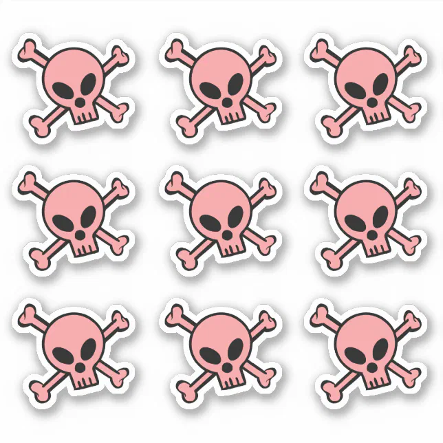 Pink Skull And Crossbones Sticker | Zazzle