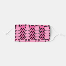 Pink Skull Emo Girl Adult Cloth Face Mask | Zazzle