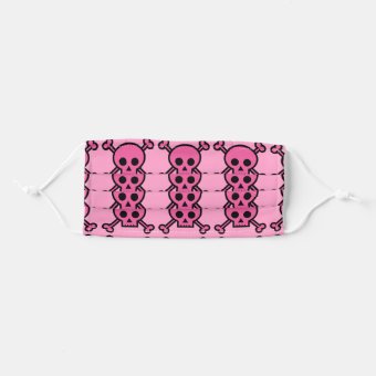 Pink Skull Emo Girl Adult Cloth Face Mask | Zazzle