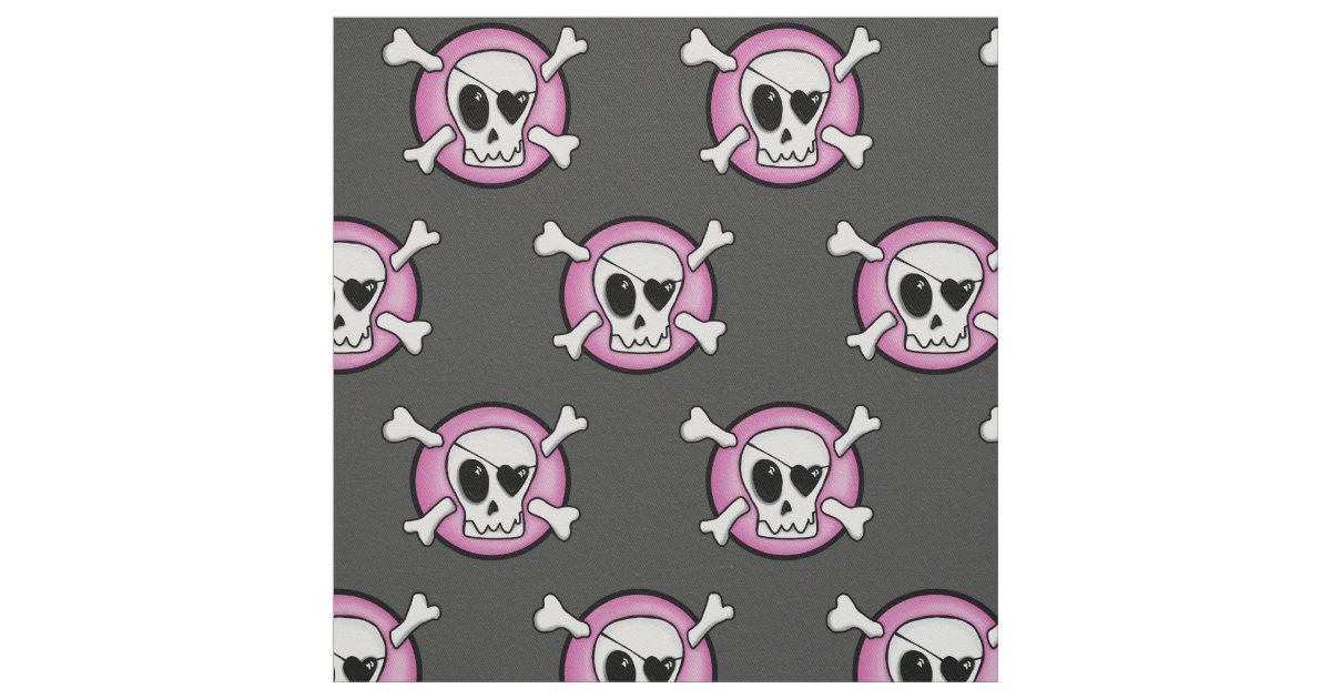 Pink Skulls Fabric | Zazzle.com