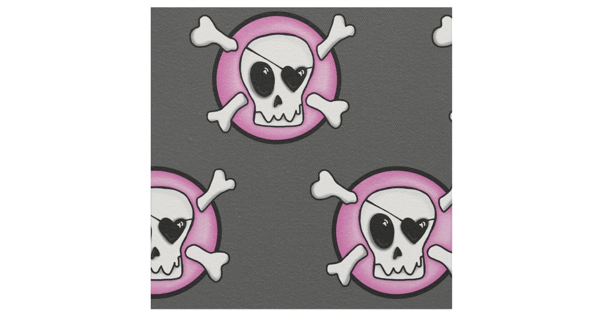 Pink Skulls Fabric | Zazzle.com