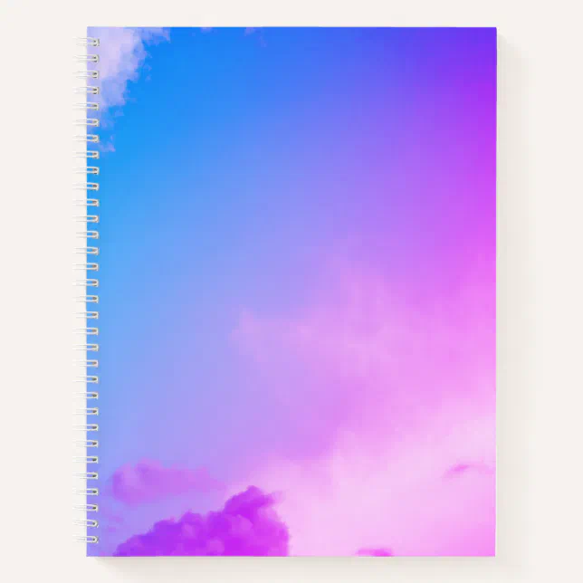 Pink Sky Background Spiral Art Sketchbook Notebook | Zazzle
