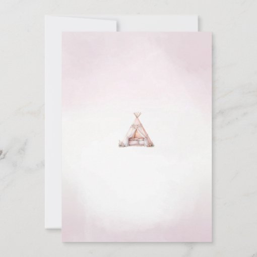 Pink Sleepover Boho Teepee Slumber Party Birthday Invitation | Zazzle