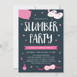 Pink Slumber Party Birthday Invitation | Zazzle