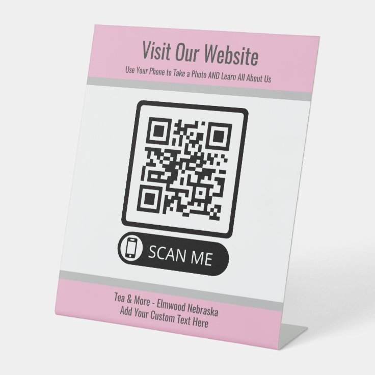 Pink Small Business Create QR Code Website Sign | Zazzle