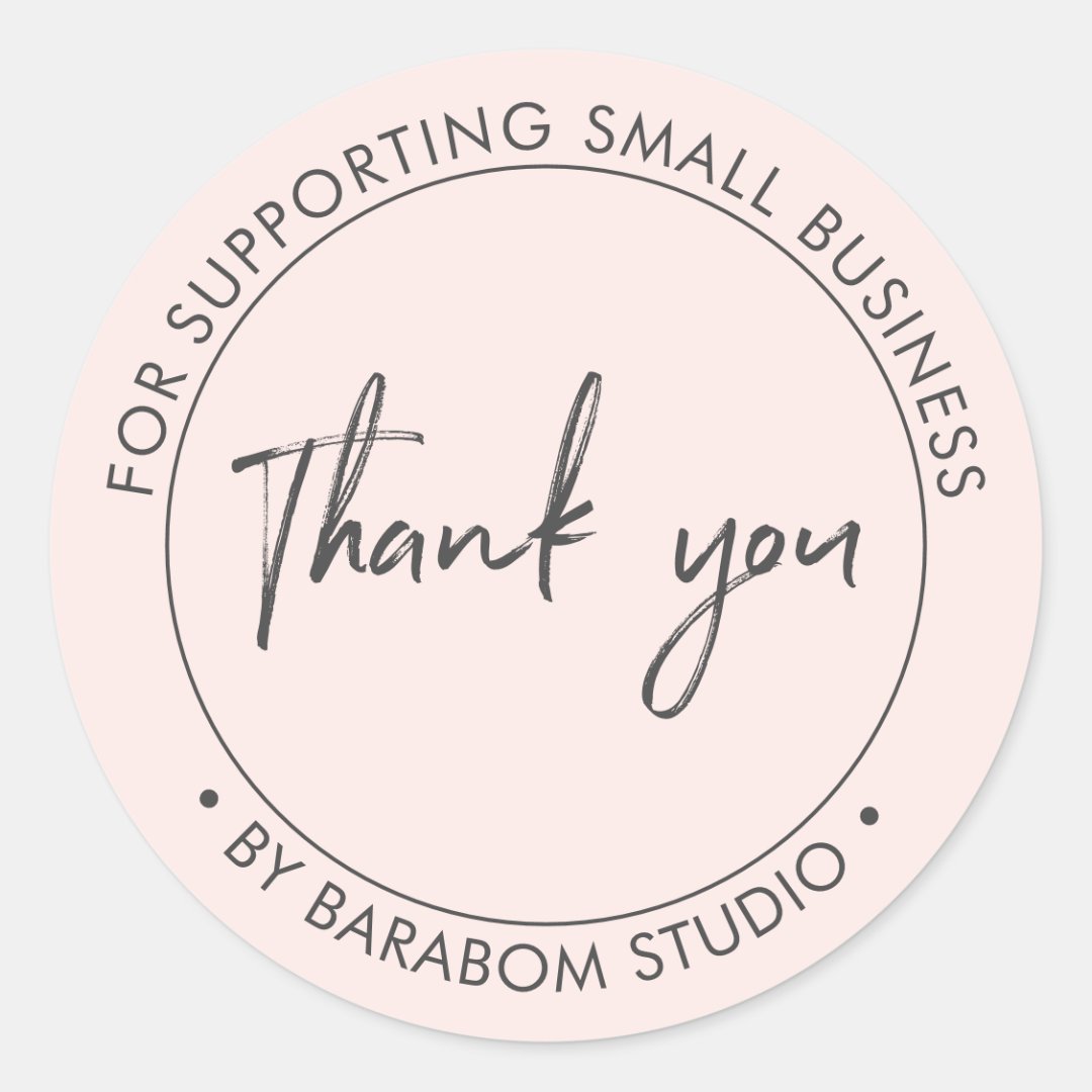 Pink | Small Business Thank you package sticker | Zazzle