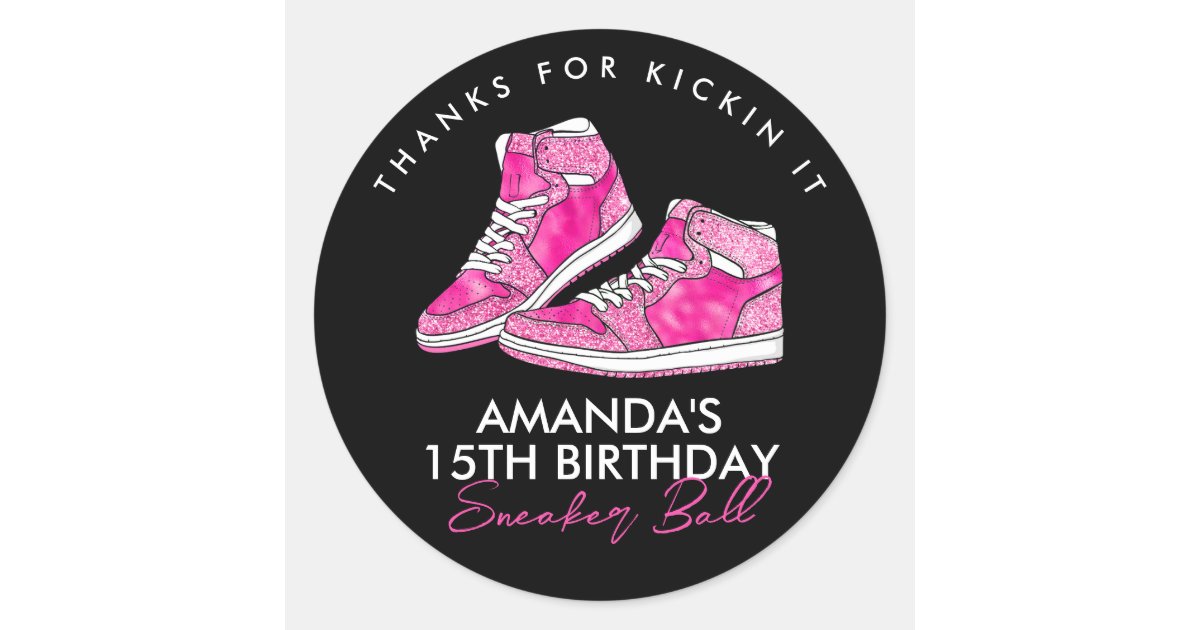 Pink Sneaker Ball Sticker | Zazzle