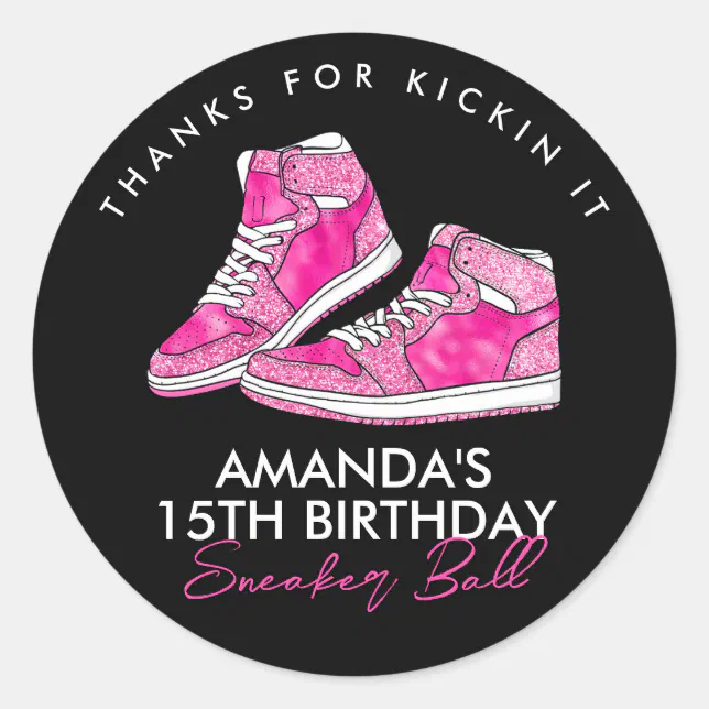 Pink Sneaker Ball Sticker | Zazzle
