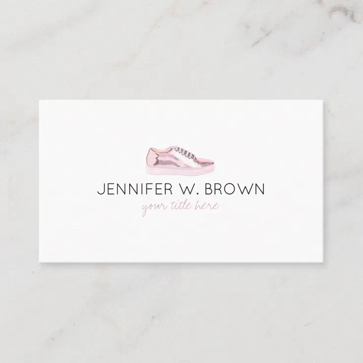Pink Sneaker Business Card | Zazzle
