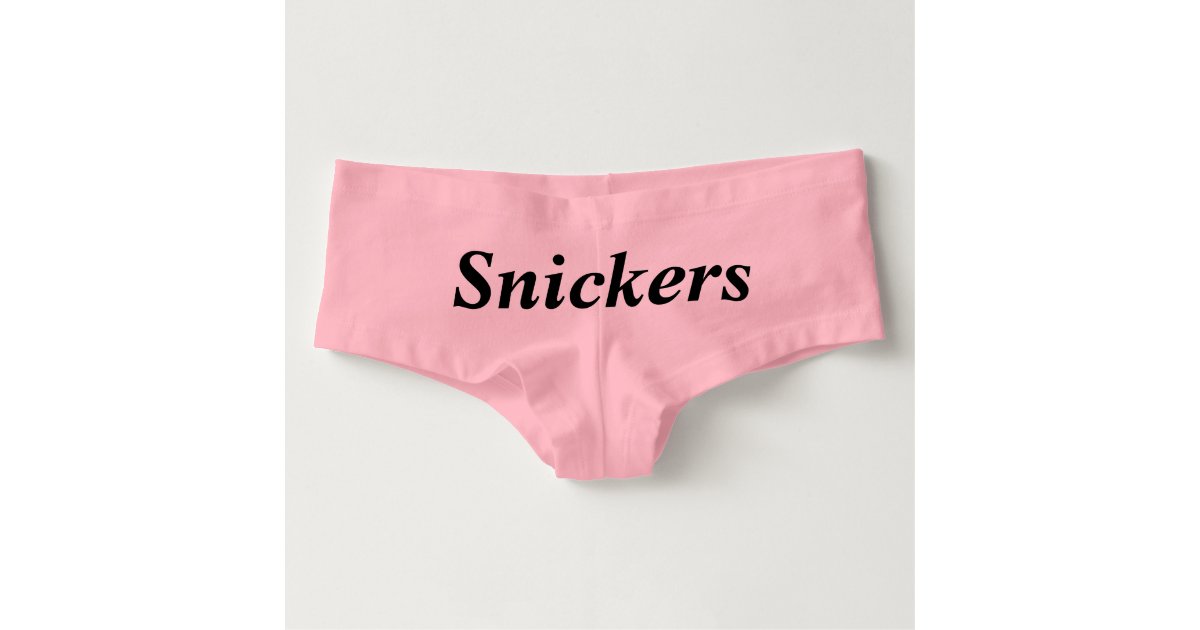 Pink Snickers Boy Shorts Hot Shorts | Zazzle
