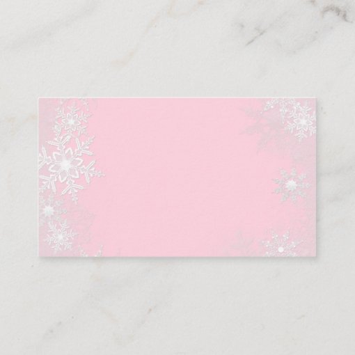 Pink Snowflake Diaper Raffle Tickets Enclosure Card | Zazzle