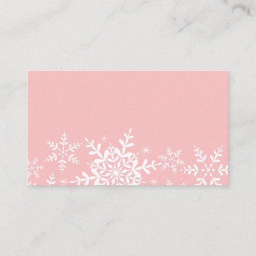 Pink Snowflakes Baby Shower Diaper Raffle Ticket Enclosure Card | Zazzle