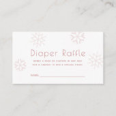 Pink Snowflakes Baby Shower Diaper Raffle Ticket Enclosure Card | Zazzle